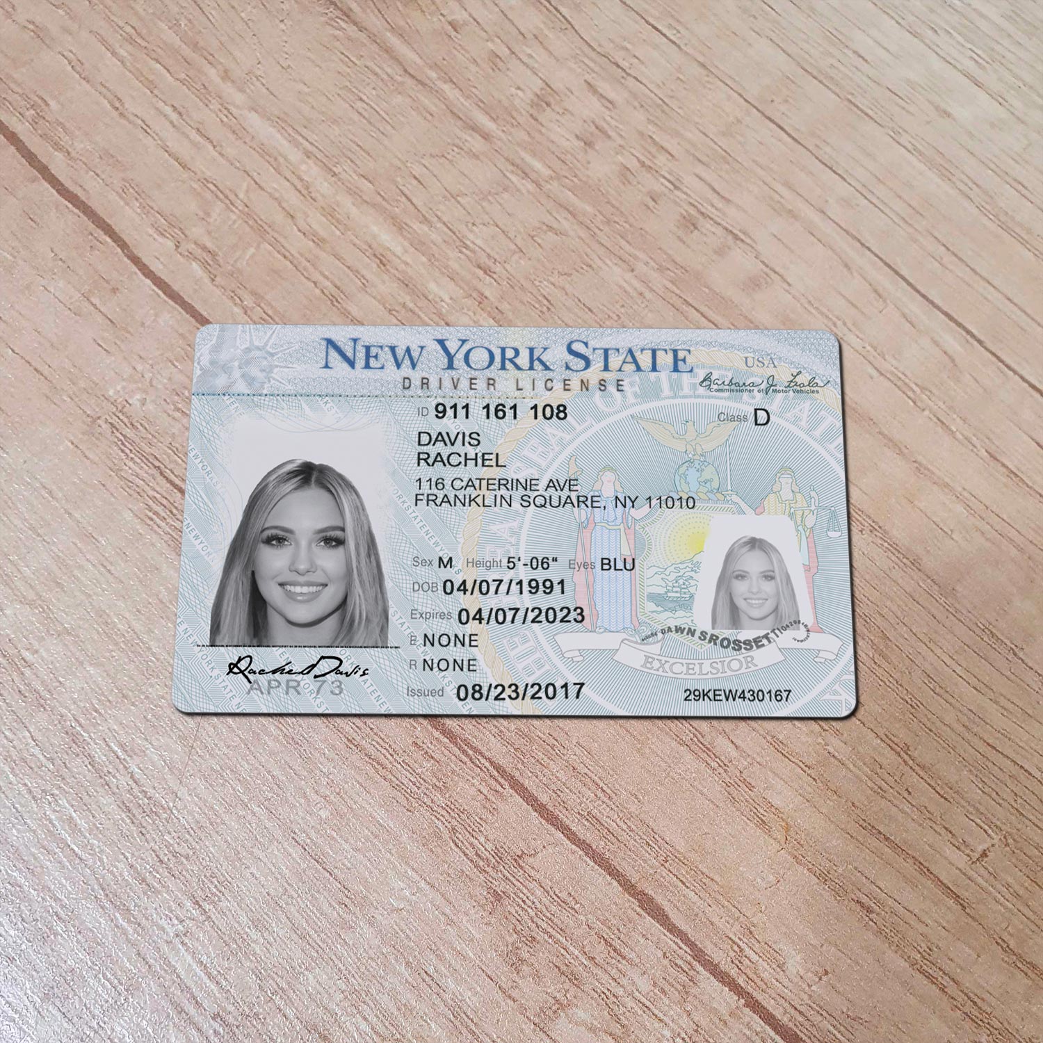 New York Drivers License Template