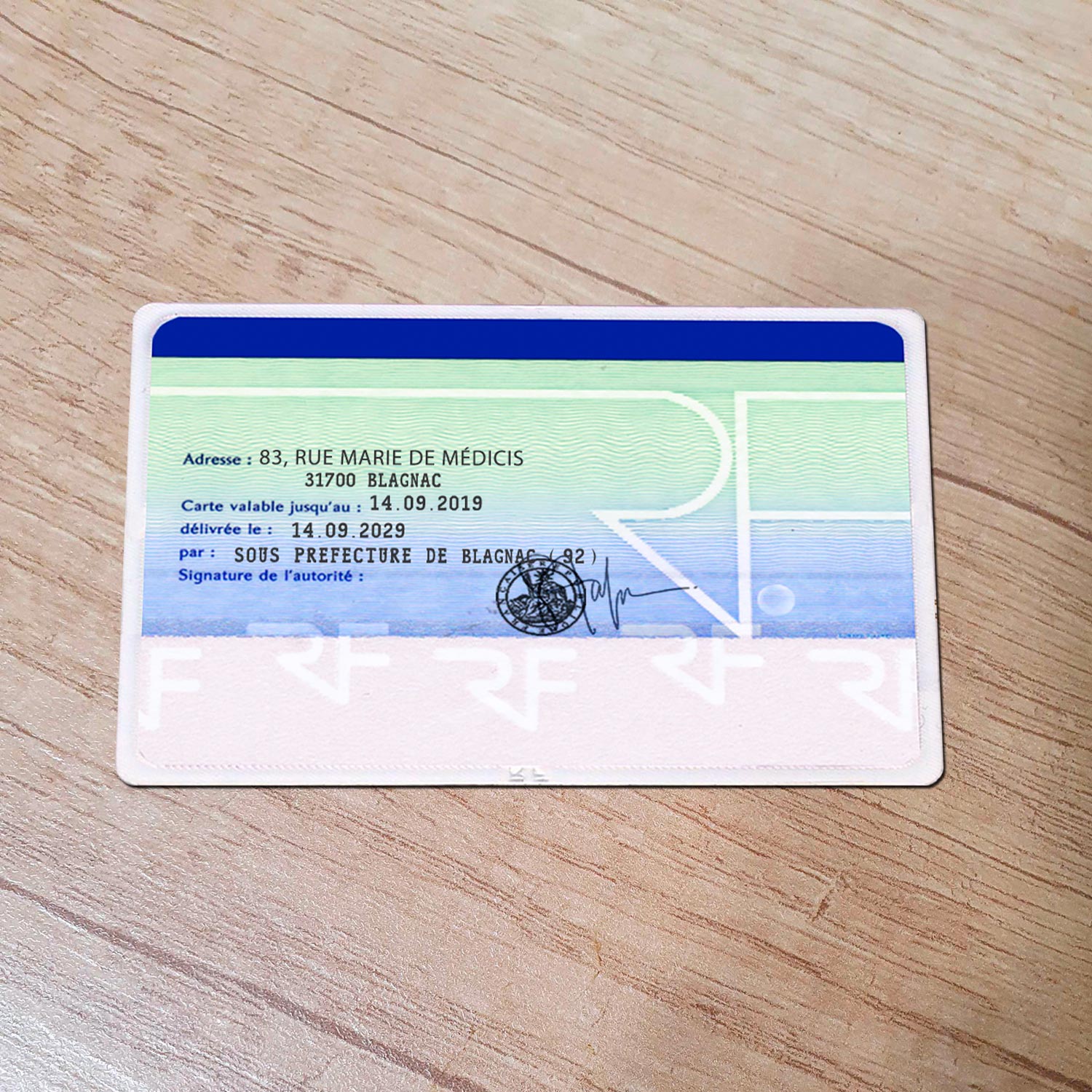 France id card generator template (French)