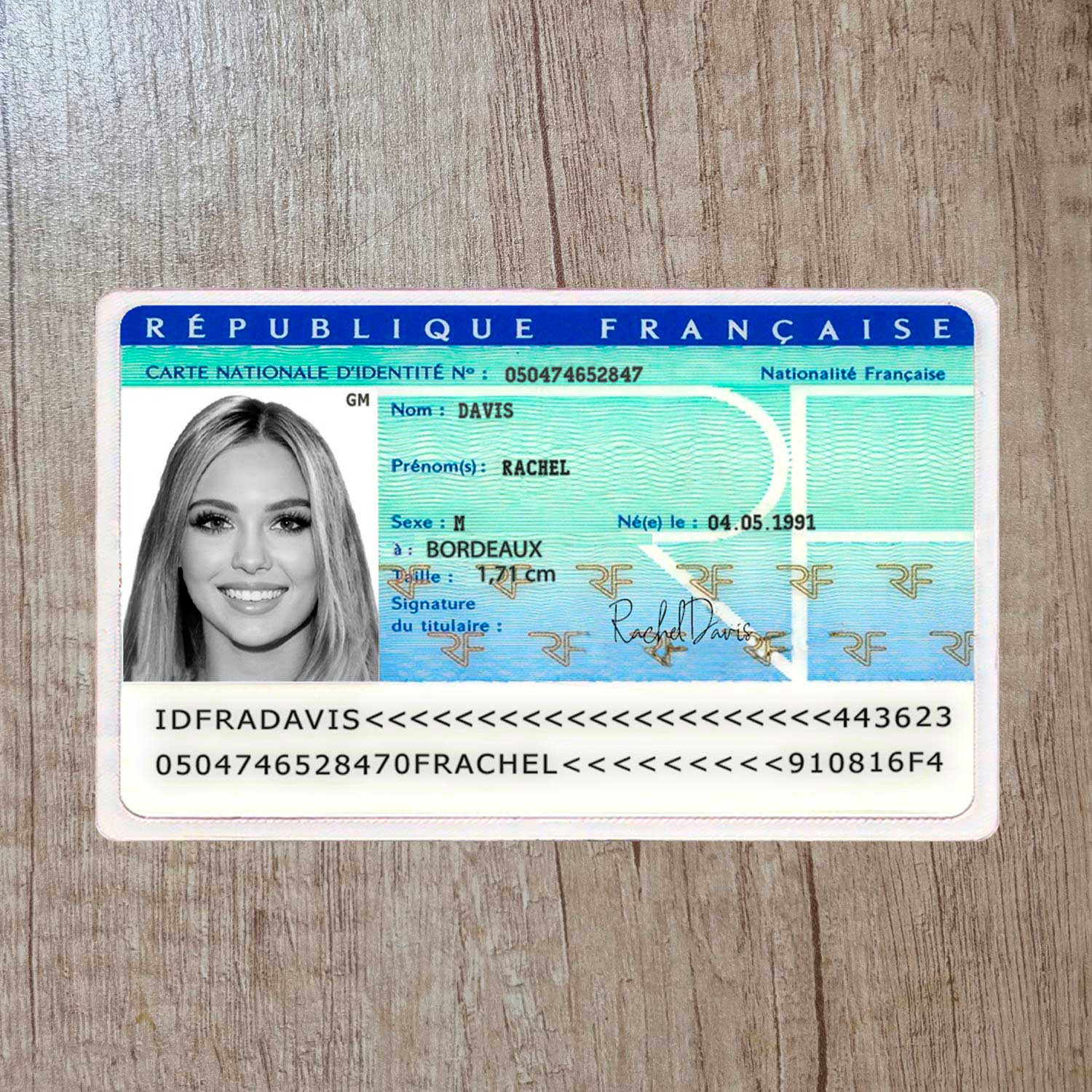 France id card generator template (French)
