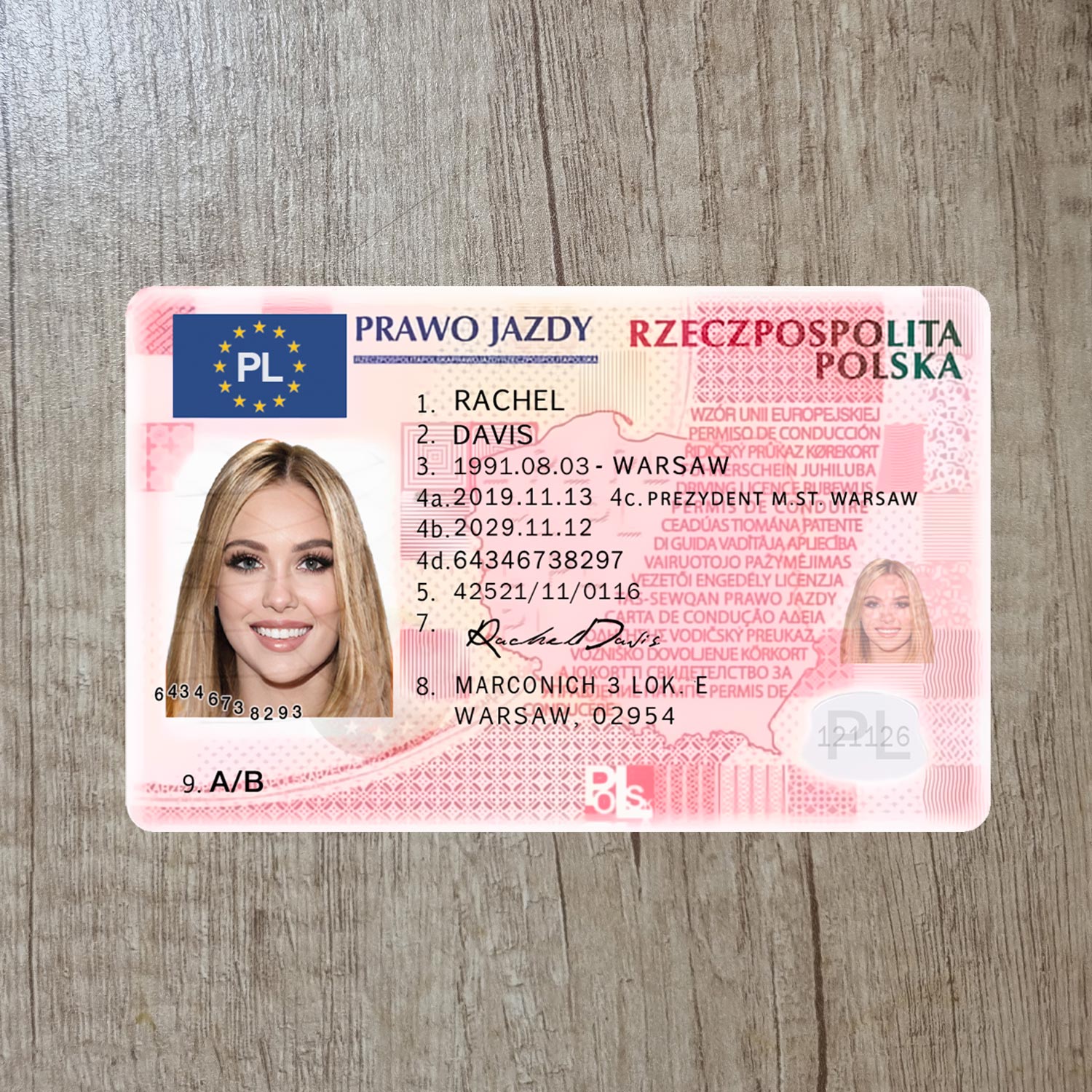 POLAND driver license template generator template