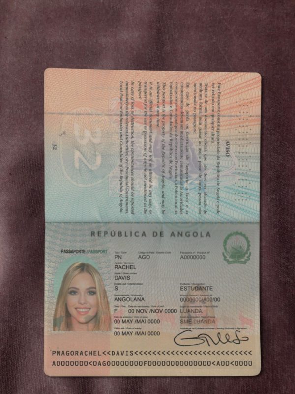 Angola Passport Template