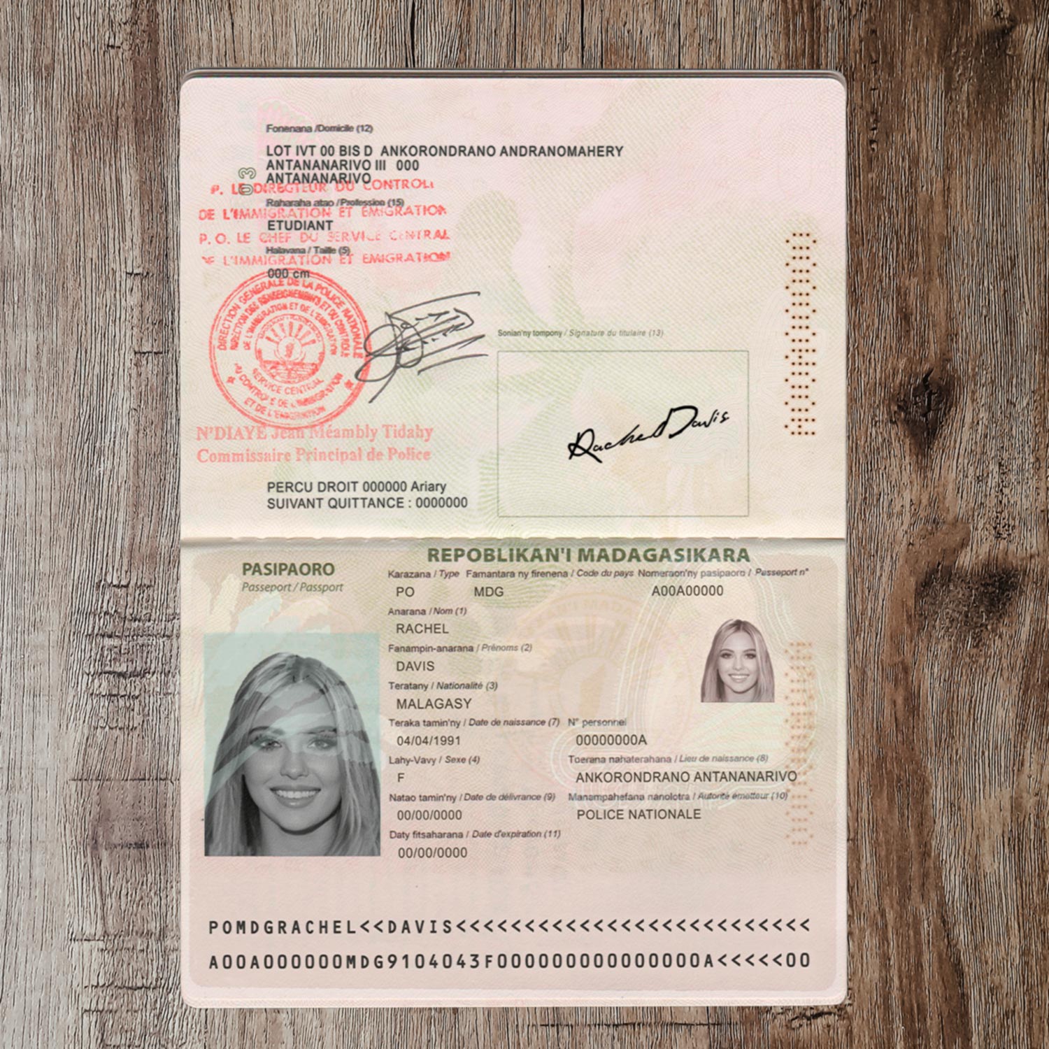 Madagascar Passport Template